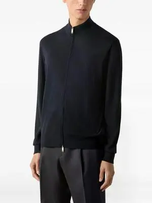 Zegna Trofeo 15milmil15 Wool Full Zip Cardigan - Blue
