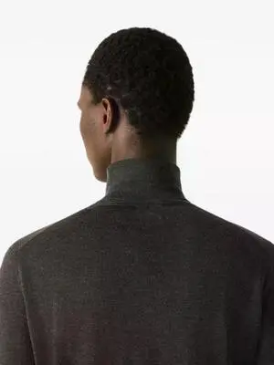 Zegna Dark Mélange Cashseta Turtleneck Sweater