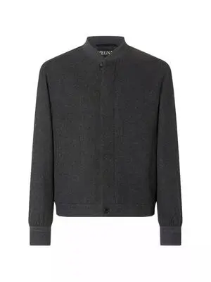 Zegna Dark Multimélange Oasi Cashmere Elements Bomber Jacket - Grey