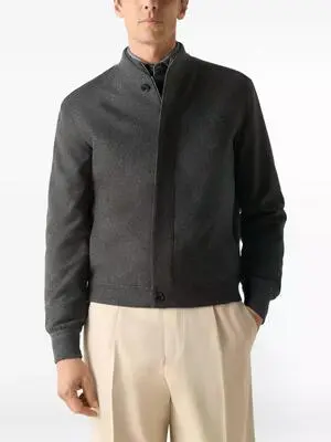 Zegna Dark Multimélange Oasi Cashmere Elements Bomber Jacket