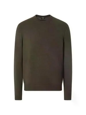Zegna Dark Olive Oasi Cashmere Crewneck Sweater - Green