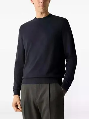 Zegna Navy Oasi Cashmere Crewneck Sweater