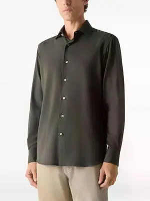 Zegna Dark Olive Cashco Shirt