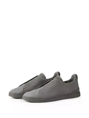 Zegna Mélange Triple Stitch Secondskin Sneakers - Grey
