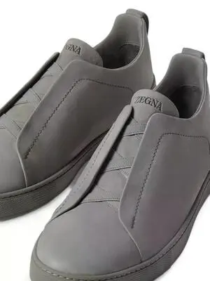Zegna Mélange Triple Stitch Secondskin Sneakers - Grey