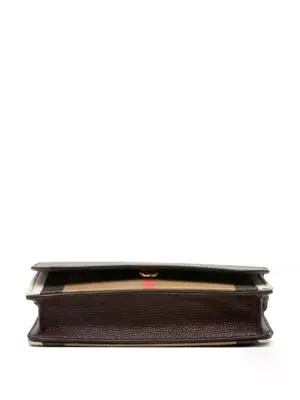 Burberry 2000-2017 Grained Calfskin And House Check Canvas Hampshire Wallet On Chain Crossbody Bag - Red