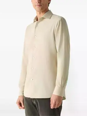 Zegna Cream White Cashco Shirt