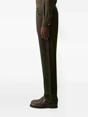 Zegna Dark Olive Cotton Roccia Pants