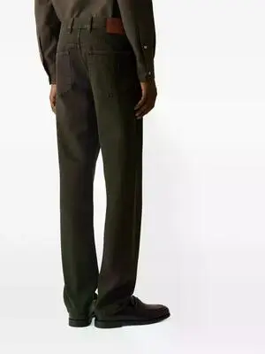 Zegna Dark Olive Cotton Roccia Pants