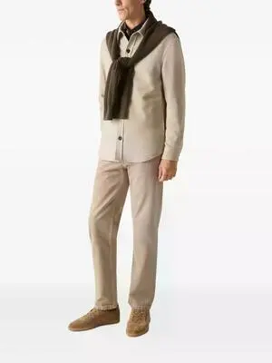 Zegna Light Beige Cashmere And Silk Overshirt