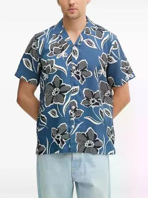 LINDBERGH Floral-print Short-sleeve Shirt - Blue
