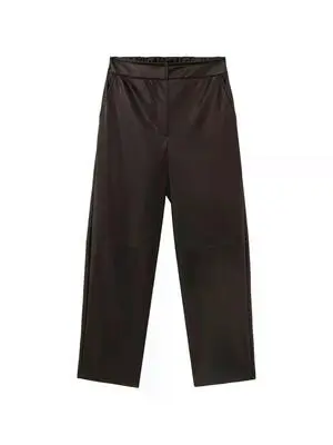 Alpha Studio Elasticated-waistband Faux-leather Trousers