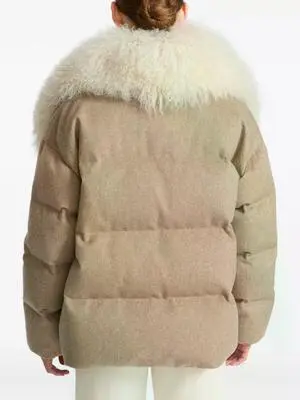 YVES SALOMON Shearling-collar Padded Coat