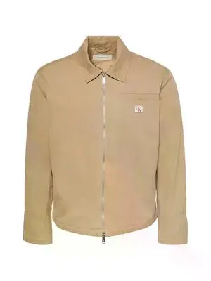 Calvin Klein Logo-patch Zip-up Jacket - Neutrals