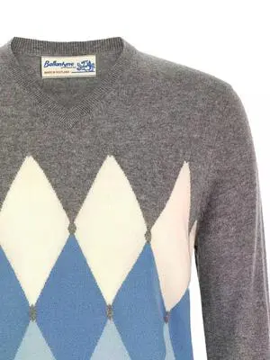 BALLANTYNE Classic Diamond Intarsia Sweater