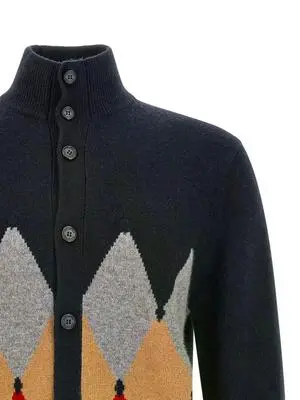 BALLANTYNE Classic Diamond Intarsia Cardigan
