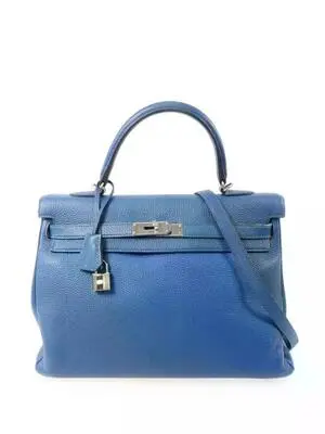 Hermès 35 Kelly Two-way Handbag - Blue