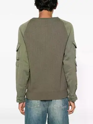 Balmain Cargo-pocket Panelled Sweater - Green