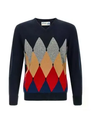 BALLANTYNE Intarsia-knit V-neck Sweater