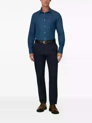 Boggi Milano Shirt In Cotton-denim Regular-fit - Blue