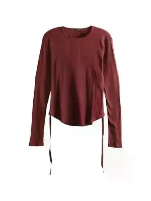 ANN DEMEULEMEESTER Dot Ribbed-knit Long-sleeve T-shirt - Red
