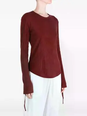 ANN DEMEULEMEESTER Dot Ribbed-knit Long-sleeve T-shirt