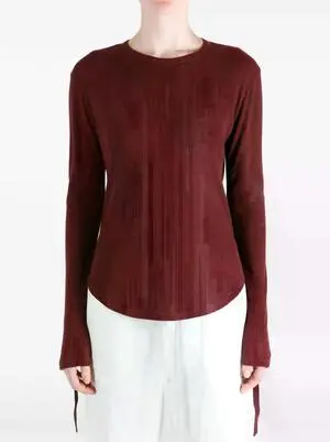 ANN DEMEULEMEESTER Dot Ribbed-knit Long-sleeve T-shirt