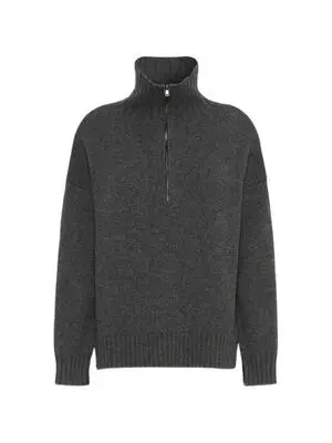 Max Mara Quarter-zip Cashmere Sweater - Grey