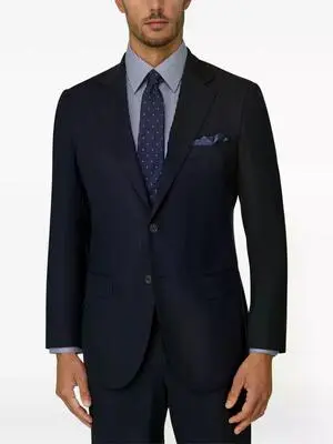 Boggi Milano Suit In Herringbone Wool - Blue