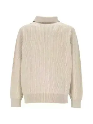 LARDINI Ribbed-knit Cardigan - Neutrals
