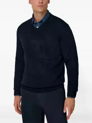 Boggi Milano V-neck Jumper In Extrafine Merino Wool