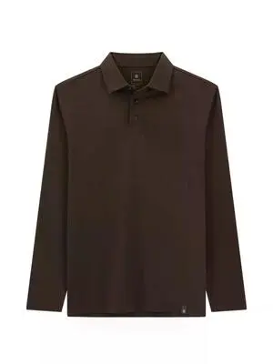 Boggi Milano Polo In Cotton And Silk Jersey - Brown