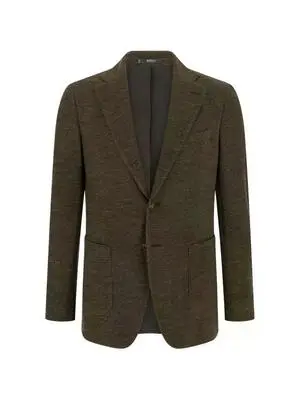Boggi Milano Structured Blazer In Cotton Blend - Brown