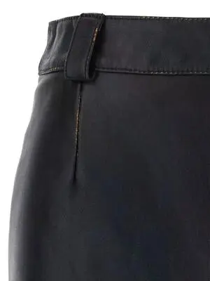 GRIFONI Rear-slit Leather Skirt