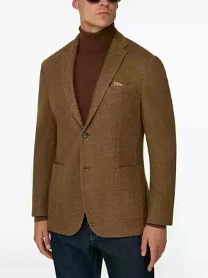Boggi Milano Blazer Herringbone Cotton Blend B Jersey