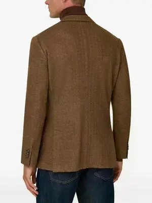 Boggi Milano Blazer Herringbone Cotton Blend B Jersey