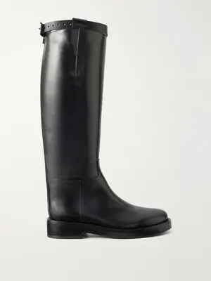 ANN DEMEULEMEESTER Stan Leather Knee Boots - Black
