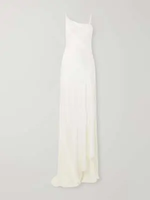 ANN DEMEULEMEESTER Aaricia Asymmetric Silk-satin Maxi Dress - Ivory