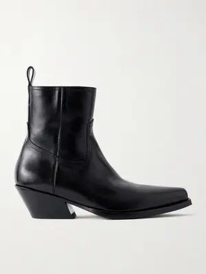 ANN DEMEULEMEESTER Imme Leather Ankle Boots - Black