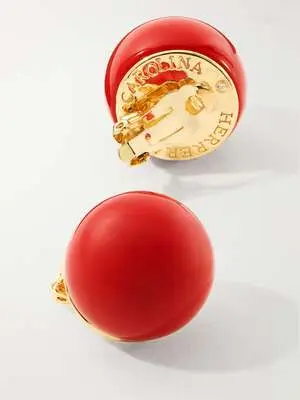 Carolina Herrera Resin And Gold-tone Earrings