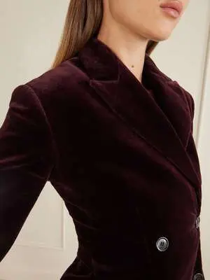 Alaïa Double-breasted Cotton-velvet Blazer