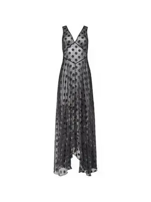 FLEUR DU MAL Polka-dot Sheer Midi Dress