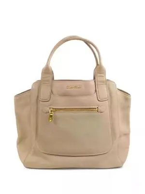 Miu Miu Logo-detail Leather Tote Bag