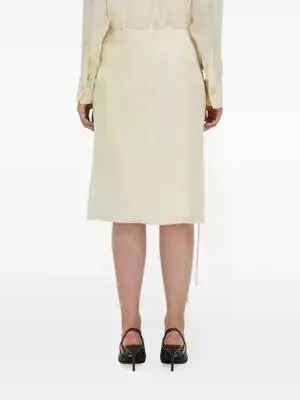 FERRAGAMO Satin Skirt With String Tie Detail - Neutrals