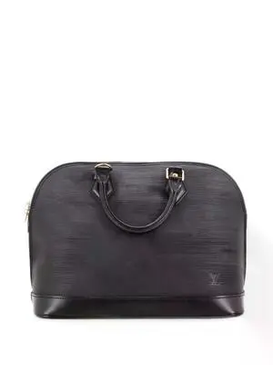 LOUIS VUITTON Vintage Alma Handbag Epi Leather Pm Satchel - Black