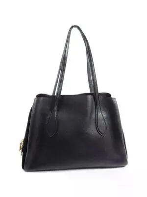 COACH VINTAGE Turn-lock Leather Shoulder Bag - Black