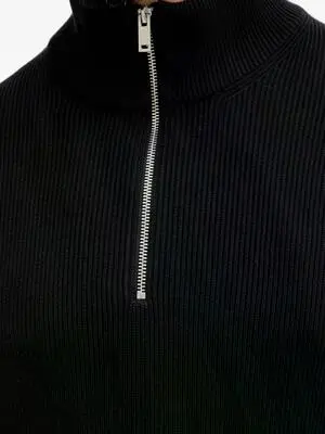 LINDBERGH Ribbed-knit Quarter-zip Sweater