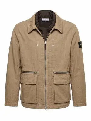 Stone Island Diagonal Cotton Wool Field Jacket - Multicolor