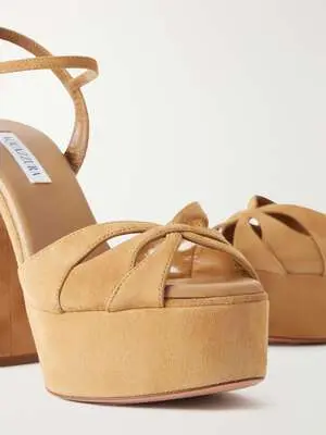 AQUAZZURA Moves 130 Suede Platform Sandals