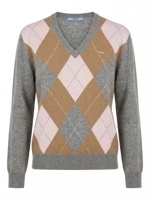 Prada Cashmere Argyle Sweater - Multicolor